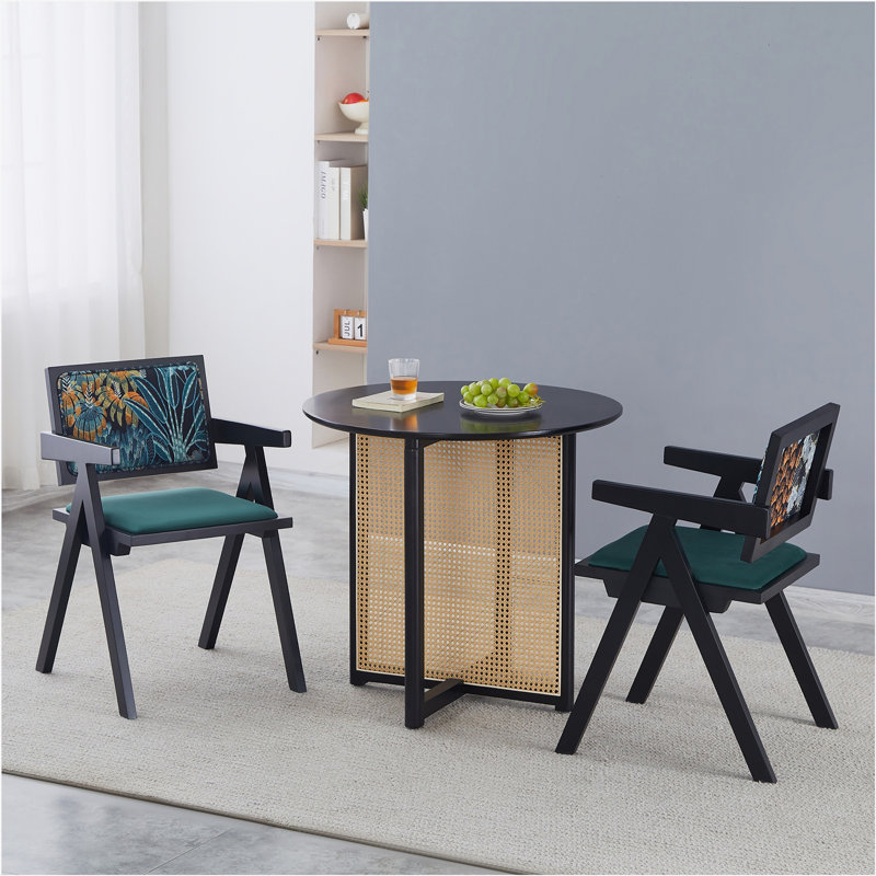 George Oliver Teysha Wood & Fabric Upholstered Dining Chairs | Wayfair